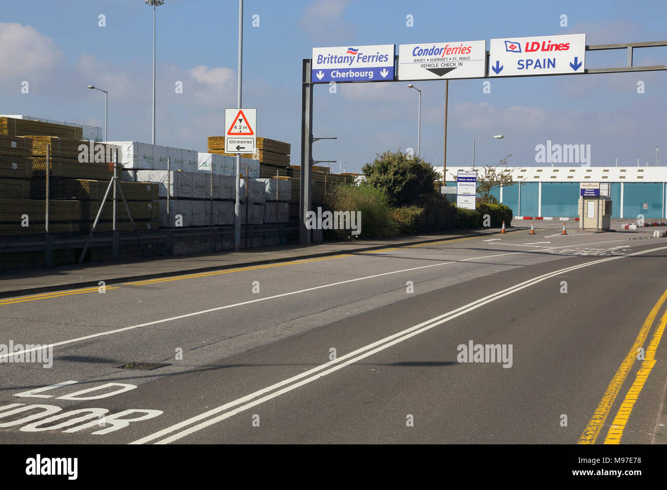 passenger ferry terminal in the coastal town of poole on the dorset ...