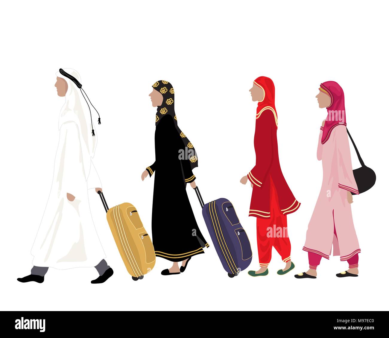 a vector illustration in eps 10 format of Arab people dressed in ...
