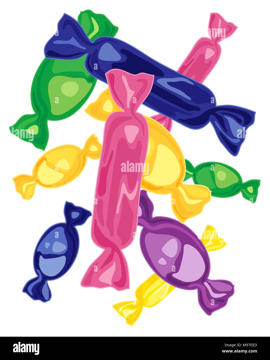 a vector illustration in eps format of bright and colorful foil wrapped ...