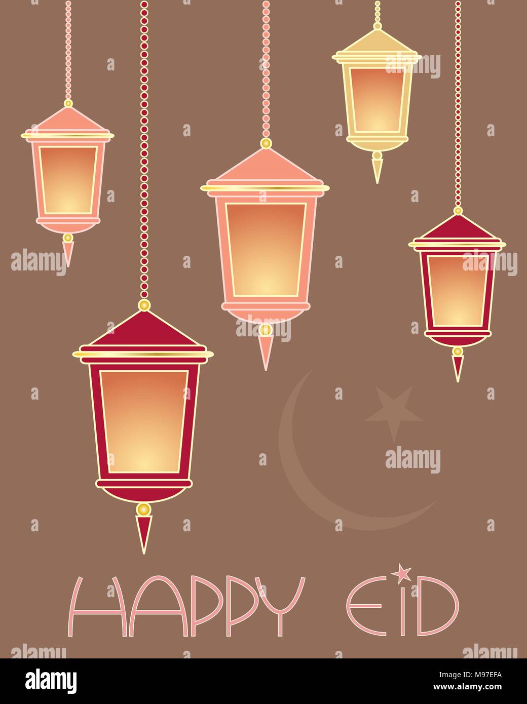 a vector illustration in eps 10 format of a festive Eid greeting card ...
