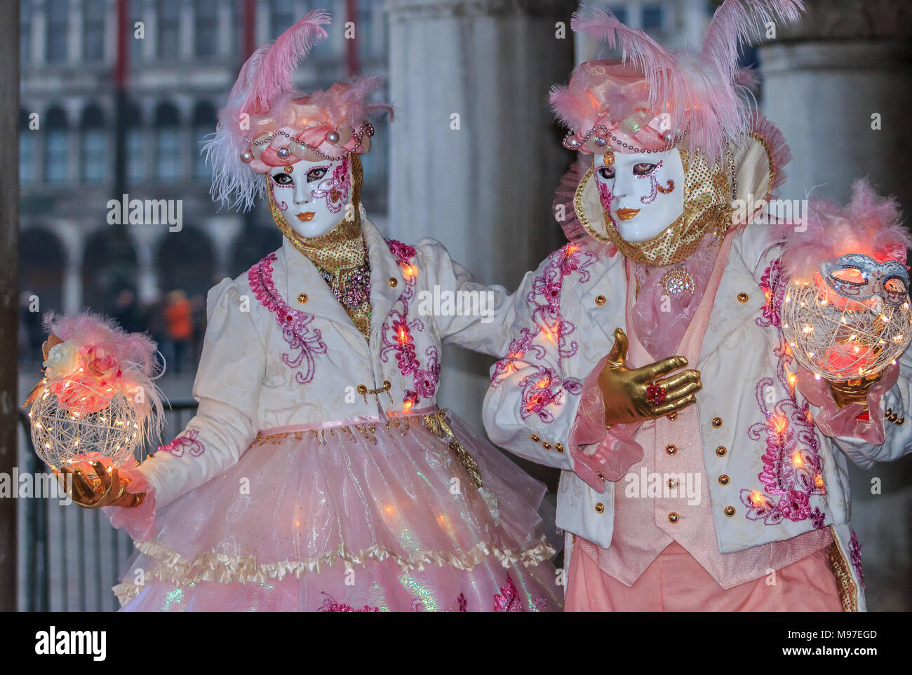 Venice carnival masks and costumes show Stock Photo - Alamy