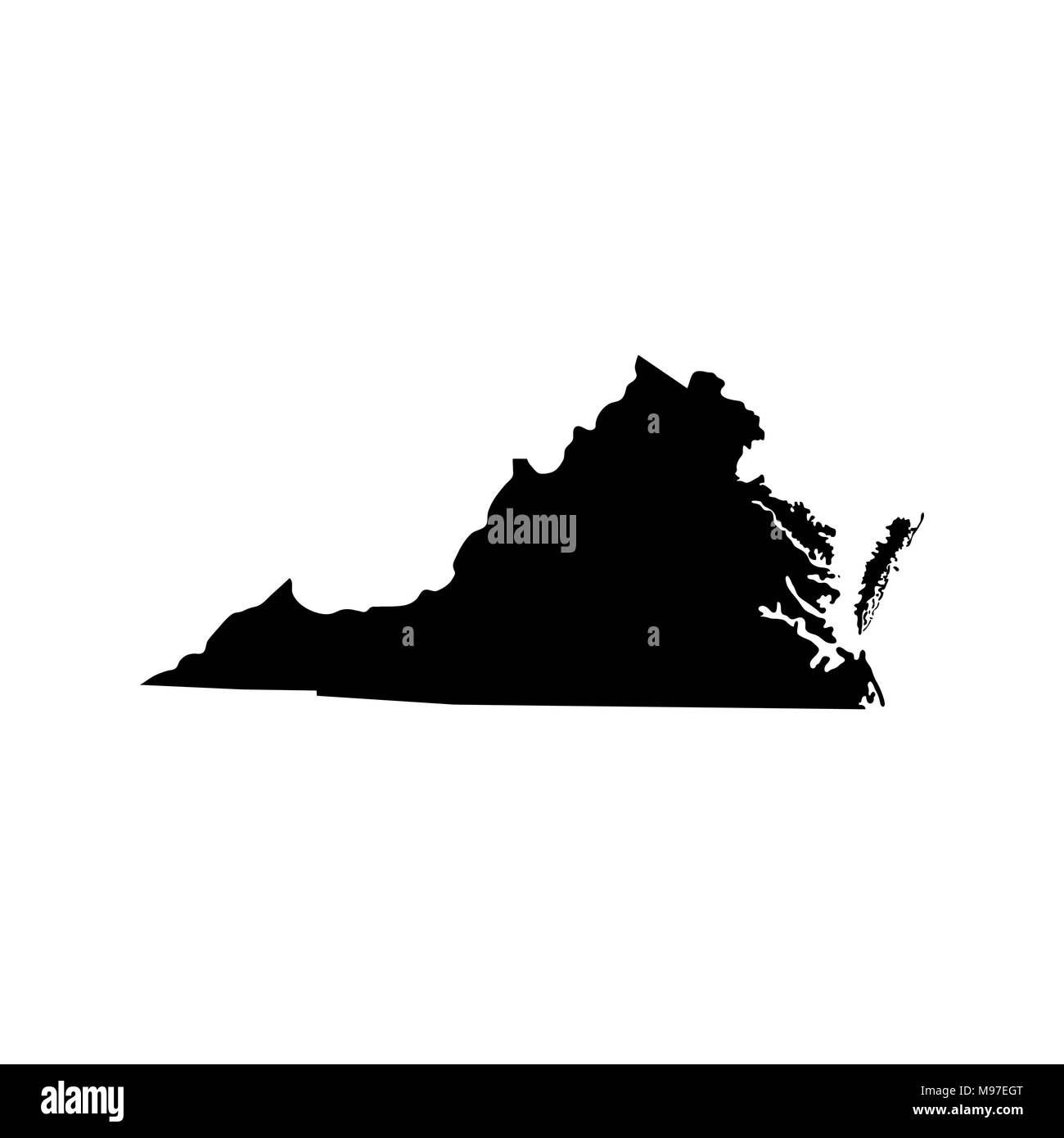 Map of virginia state outline Cut Out Stock Images & Pictures - Alamy