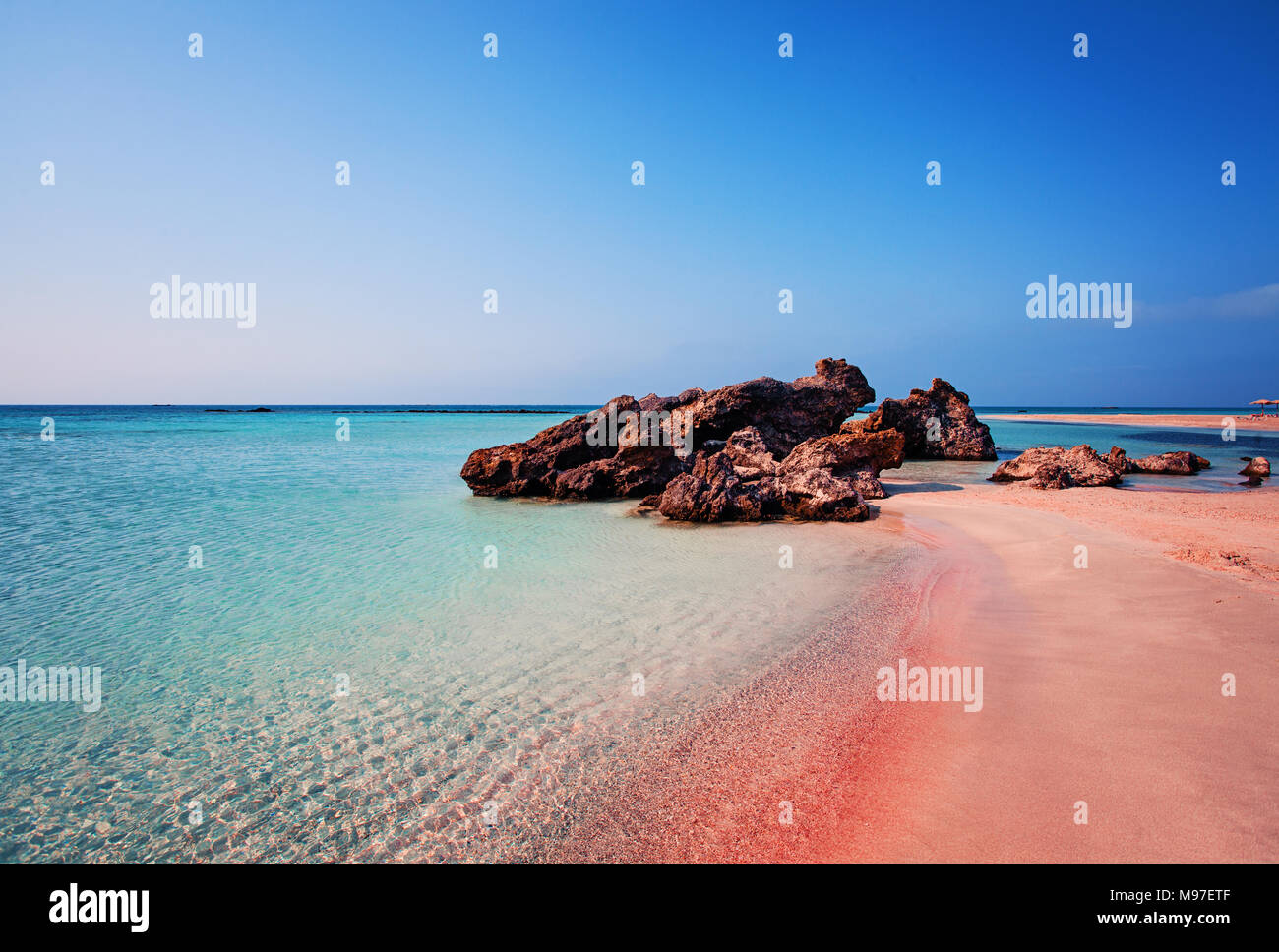 Beauty of Nature. Beautiful Elafonissi Beach with Pink Sand on Crete ...