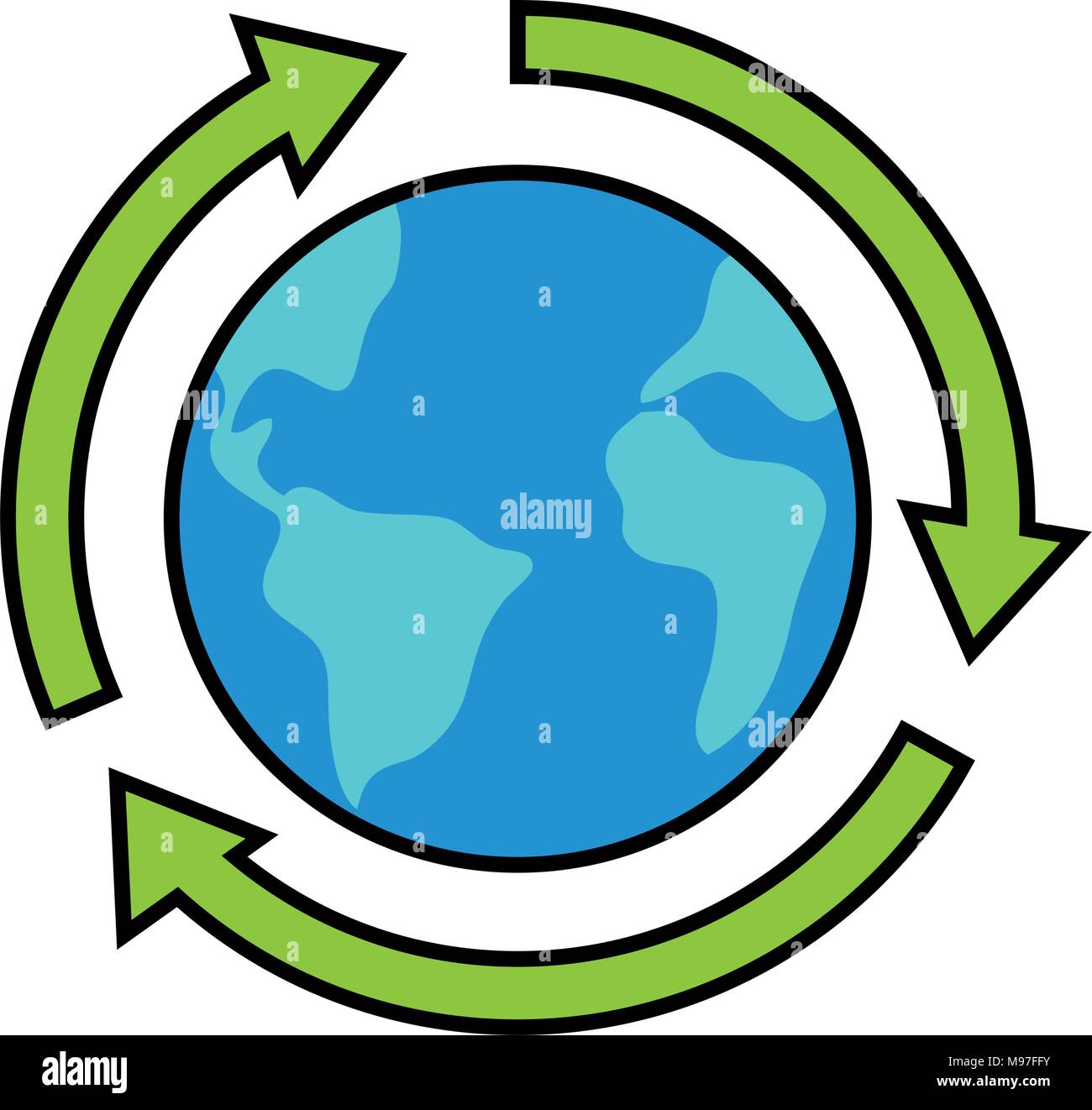 world planet earth with arrows vector illustration design Stock Vector ...