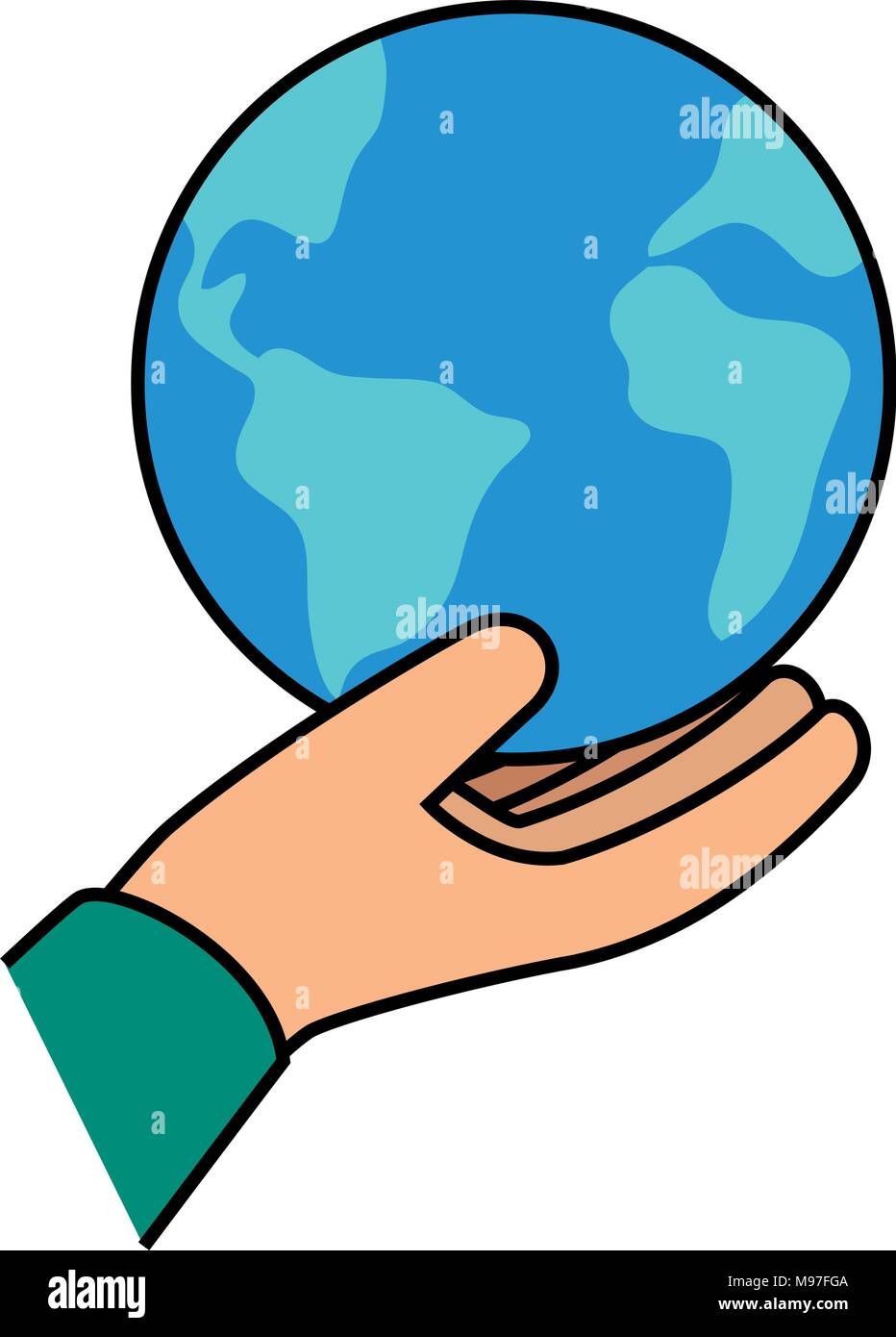 hand lifting world planet earth icon vector illustration design Stock ...