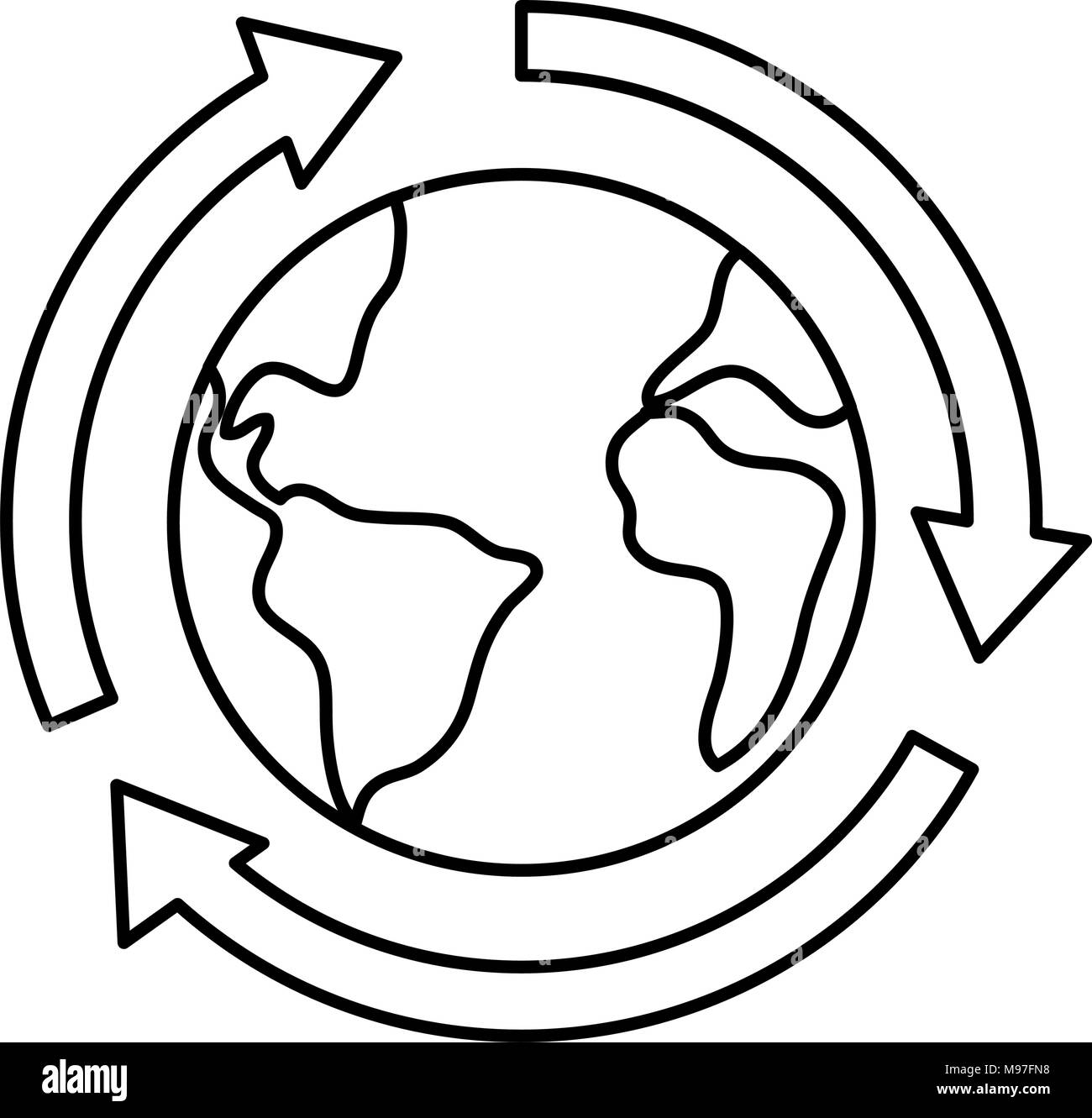 world planet earth with arrows vector illustration design Stock Vector ...