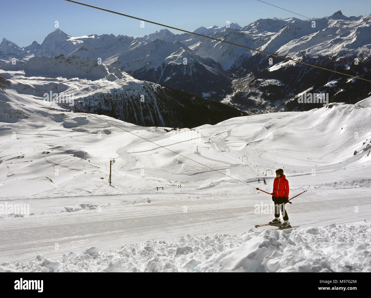 The swiss ski and snow-sport linked resort of St Luc and Chandolin in ...
