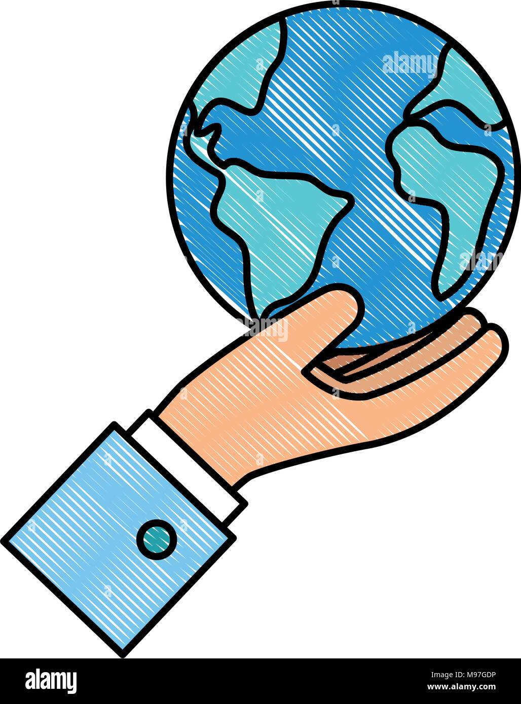 hand lifting world planet earth icon vector illustration design Stock ...