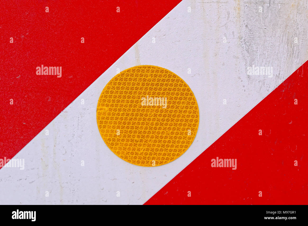 Reflective safety traffic sign at construction site Stock Photo - Alamy