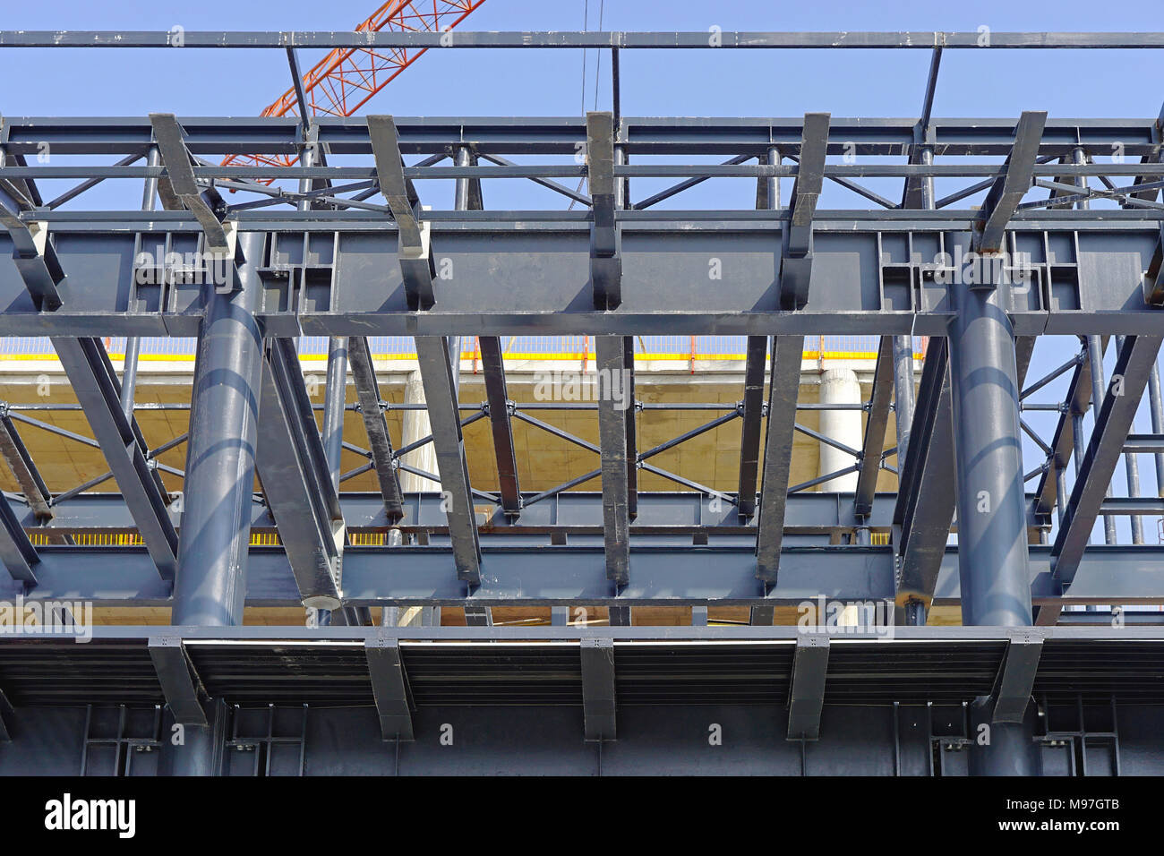 New steel construction for new skyscraper Stock Photo - Alamy