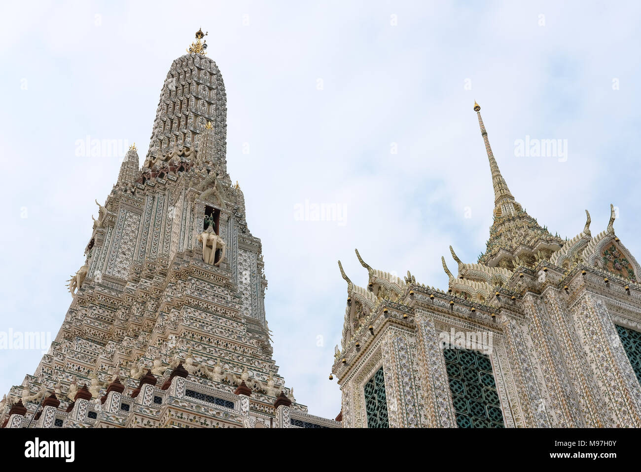 buddhist pagoda encrusted with glazed porcelain tiles & seashell ...