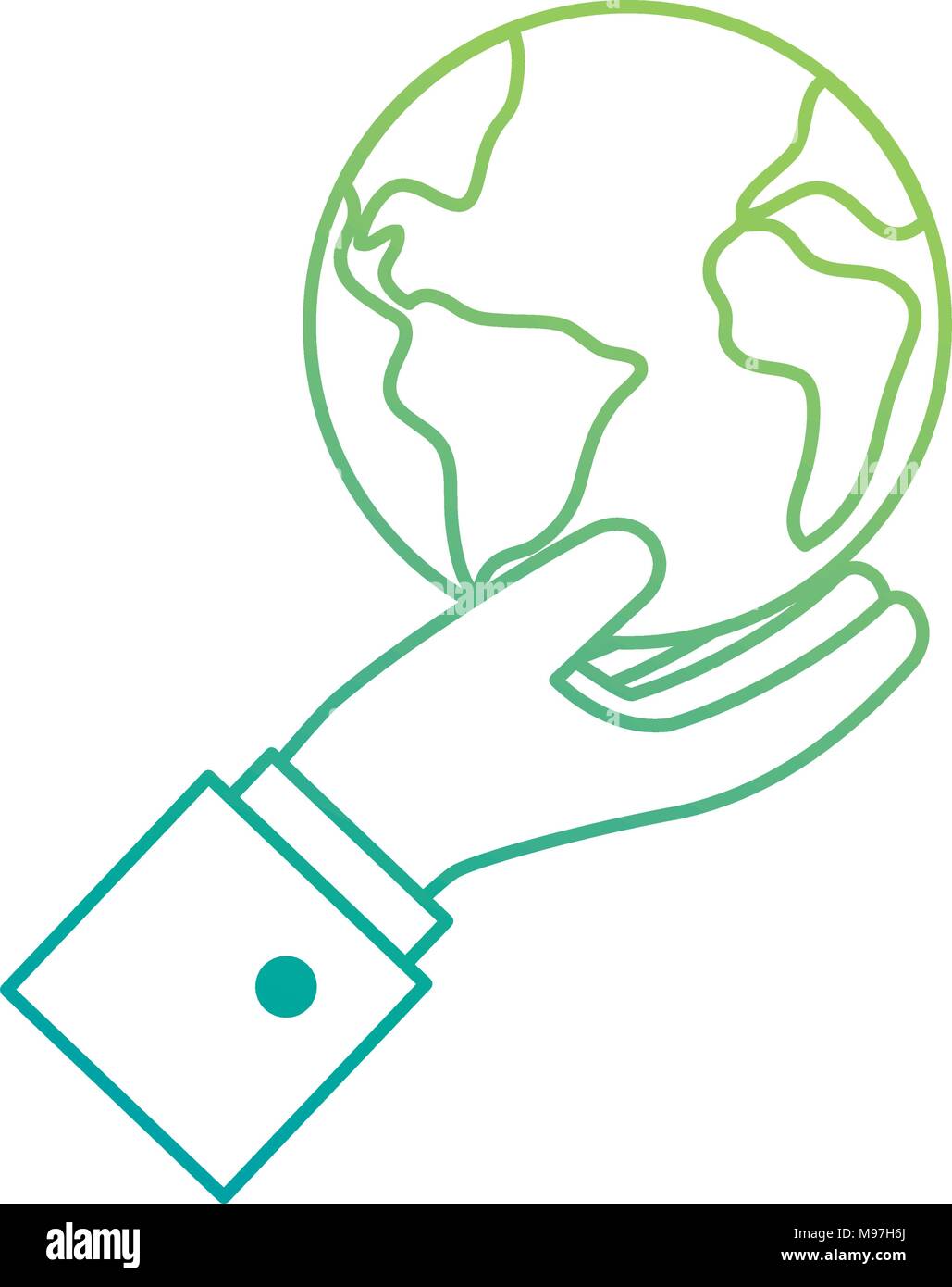 hand lifting world planet earth icon Stock Vector Image & Art - Alamy
