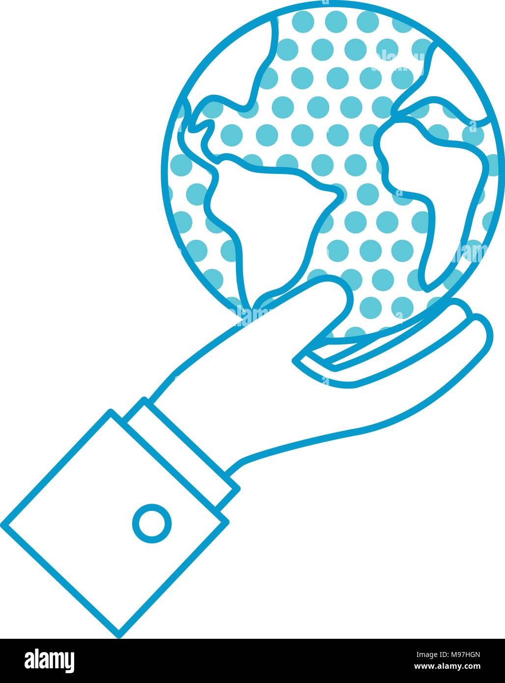 hand lifting world planet earth icon Stock Vector Image & Art - Alamy