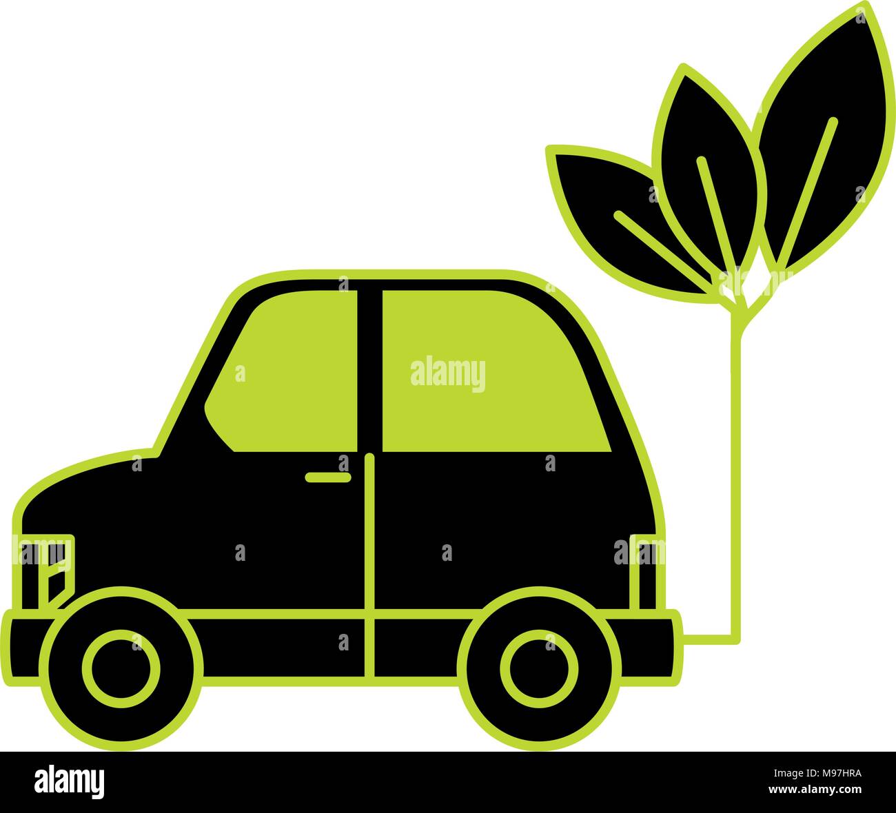 leafs plant with car ecology icon Stock Vector Image & Art - Alamy