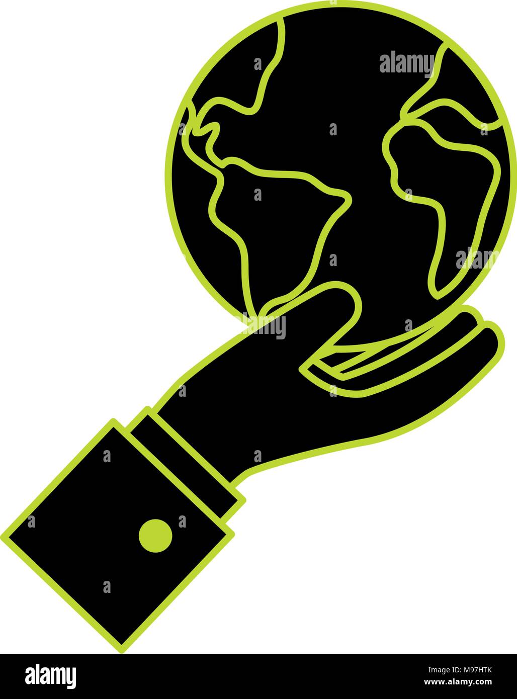 hand lifting world planet earth icon Stock Vector Image & Art - Alamy