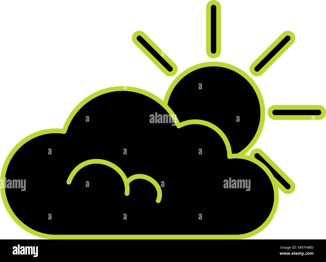 cloud weather with sun Stock Vector Image & Art - Alamy