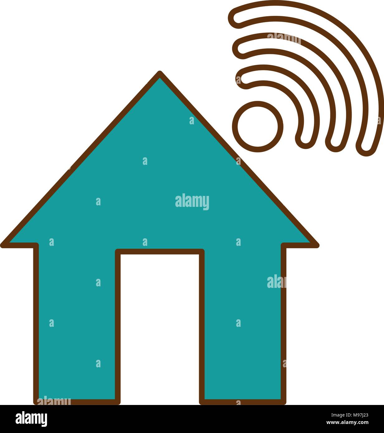 house with wifi signal icon Stock Vector Image & Art - Alamy