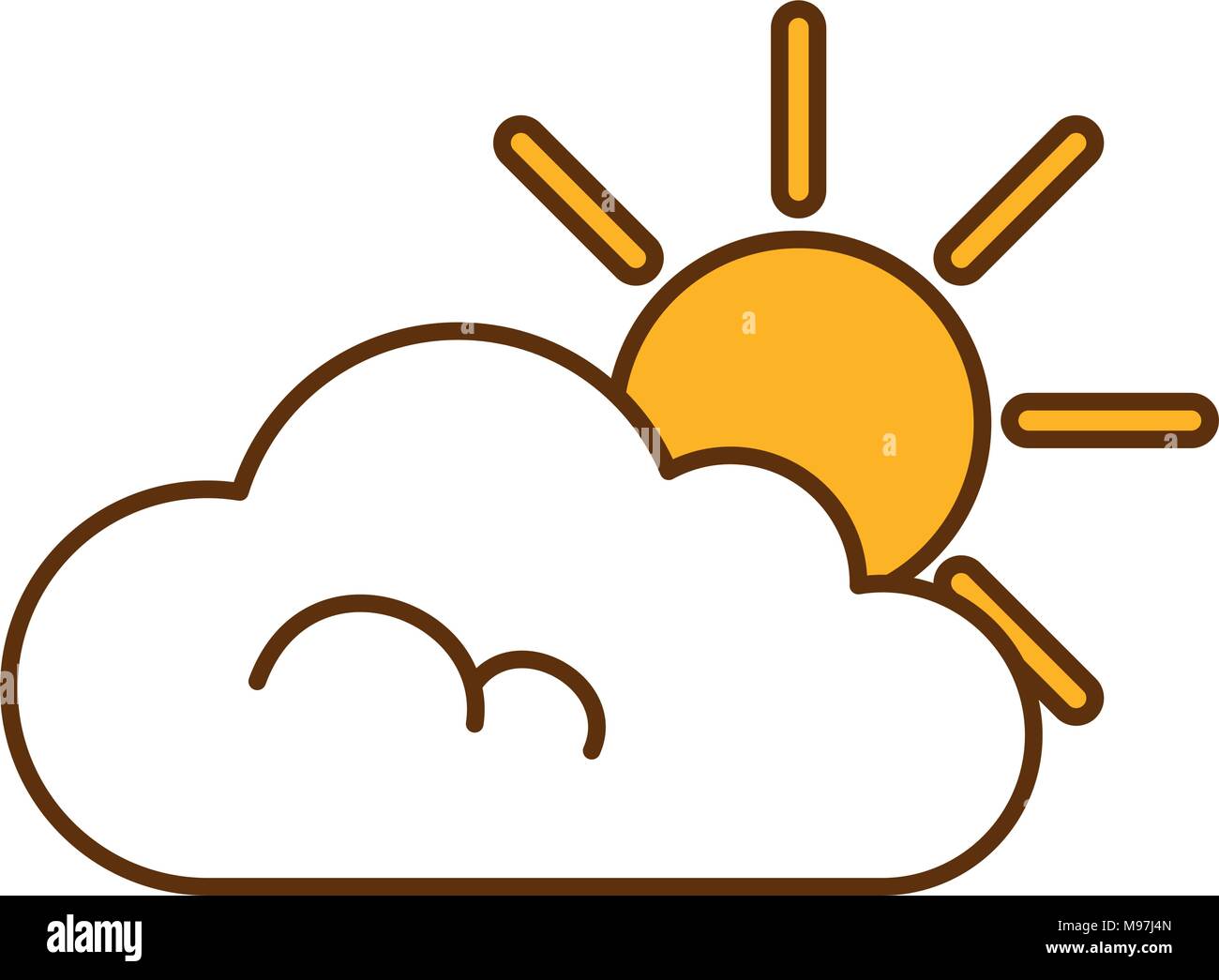 cloud weather with sun Stock Vector Image & Art - Alamy