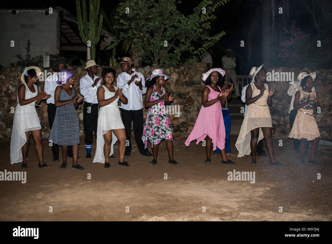 Hoedspruit,south africa,09-03-2014,African man and woman dancing and ...