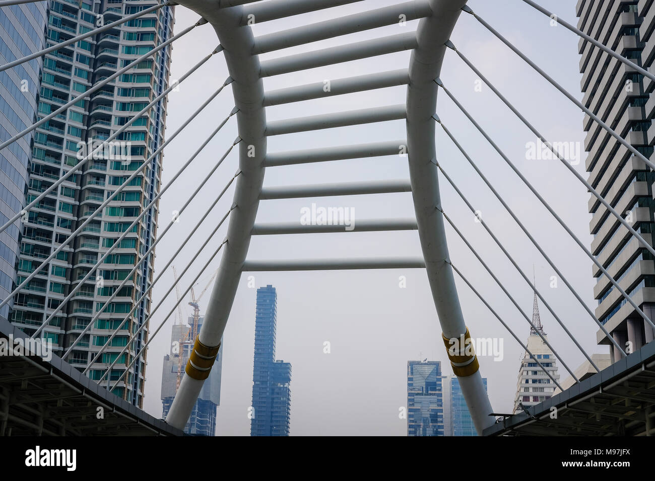cityscape of modern office building & bridge at Chong Nonsi station of ...