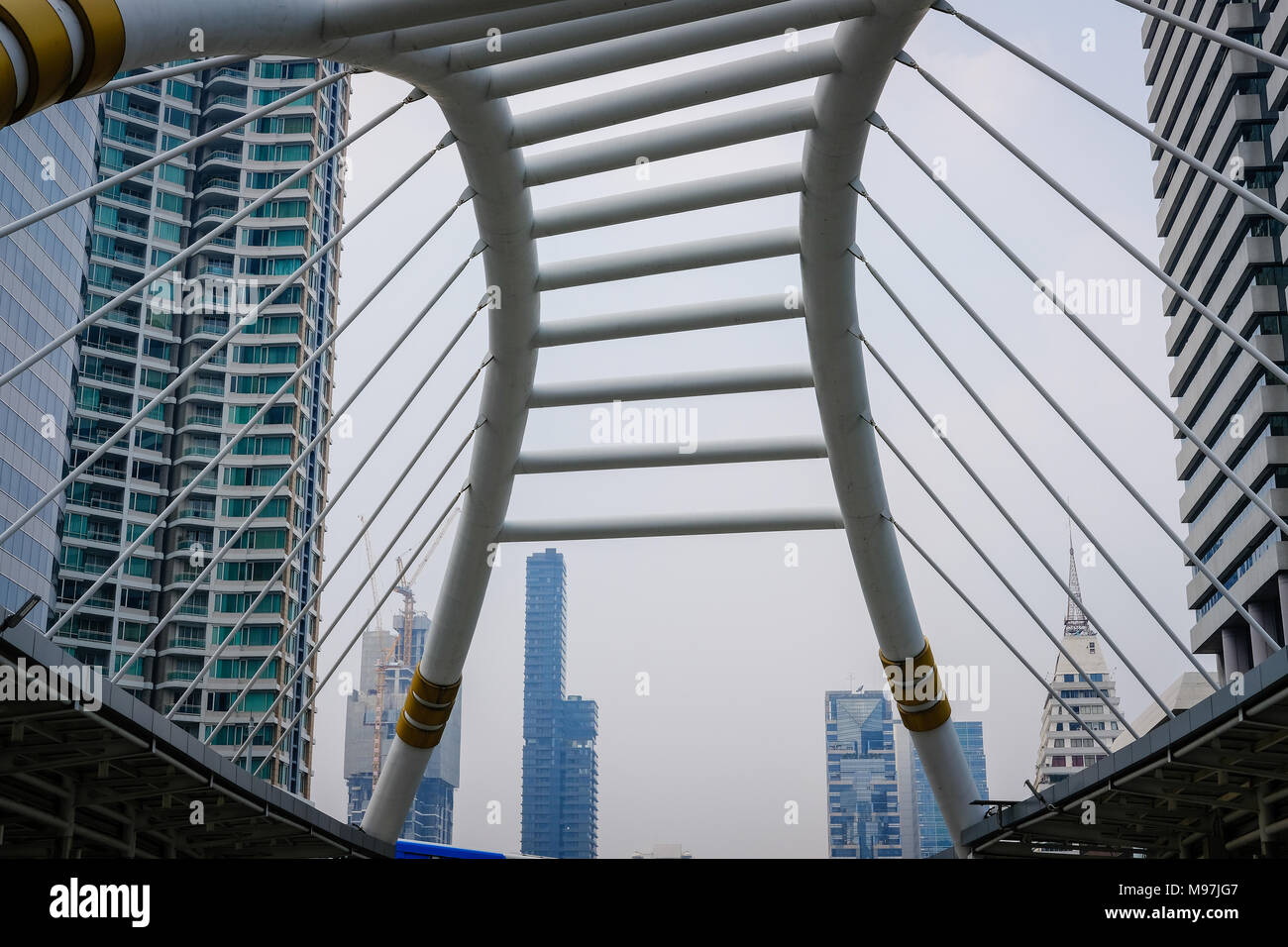 cityscape of modern office building & bridge at Chong Nonsi station of ...