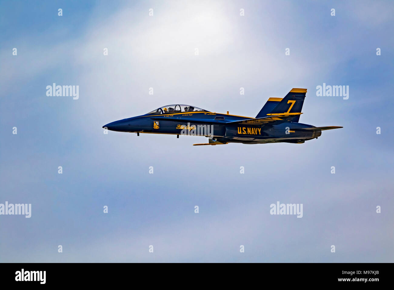 Airplane Blue Angels F-18 Hornet jet fighter Stock Photo - Alamy