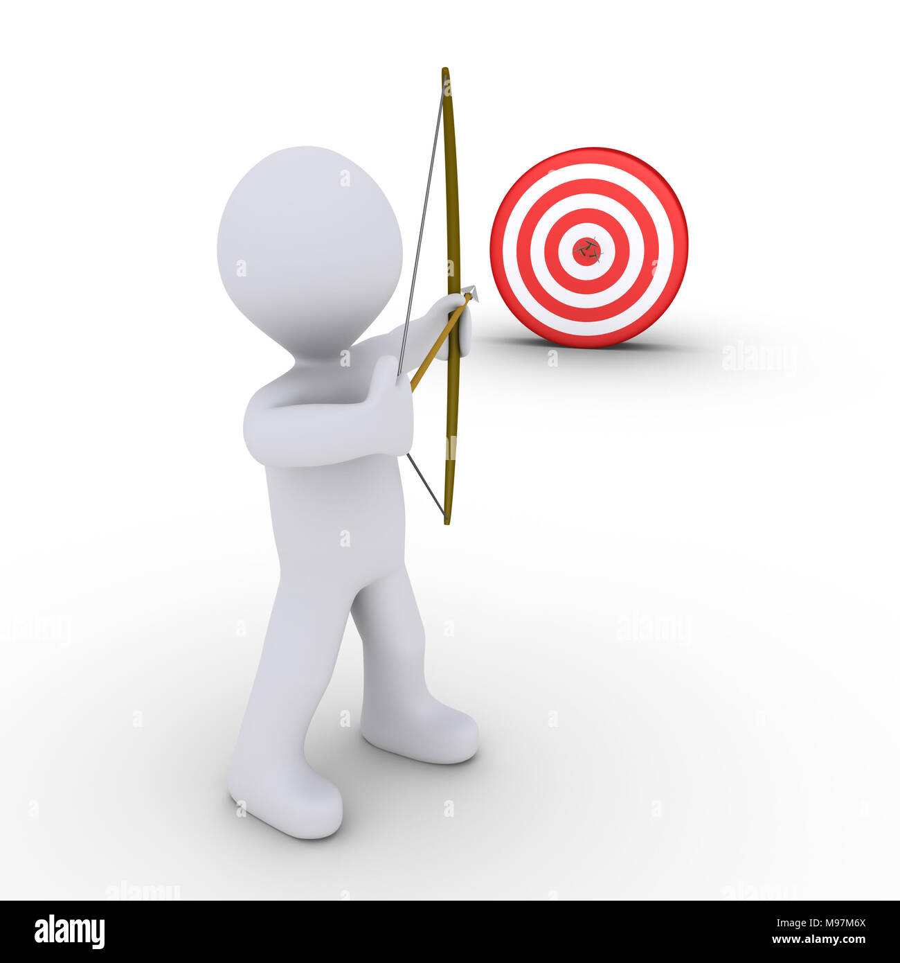 3d person as an archer is aiming at a target Stock Photo - Alamy