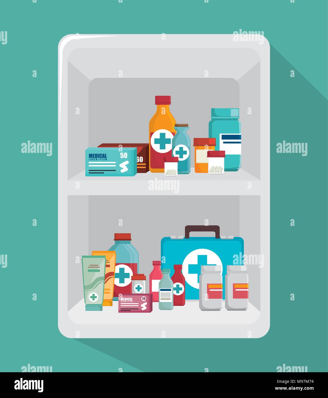 Medical healthcare graphic design, vector illustration icons Stock ...