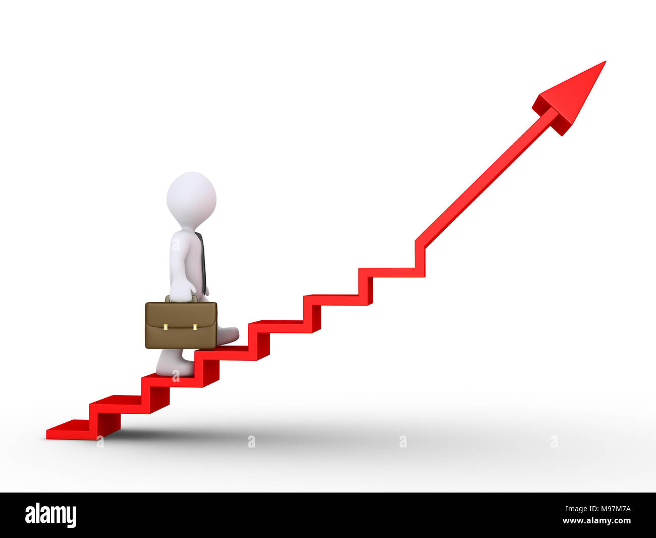 3d businessman is climbing a graphic chart with stairs Stock Photo - Alamy
