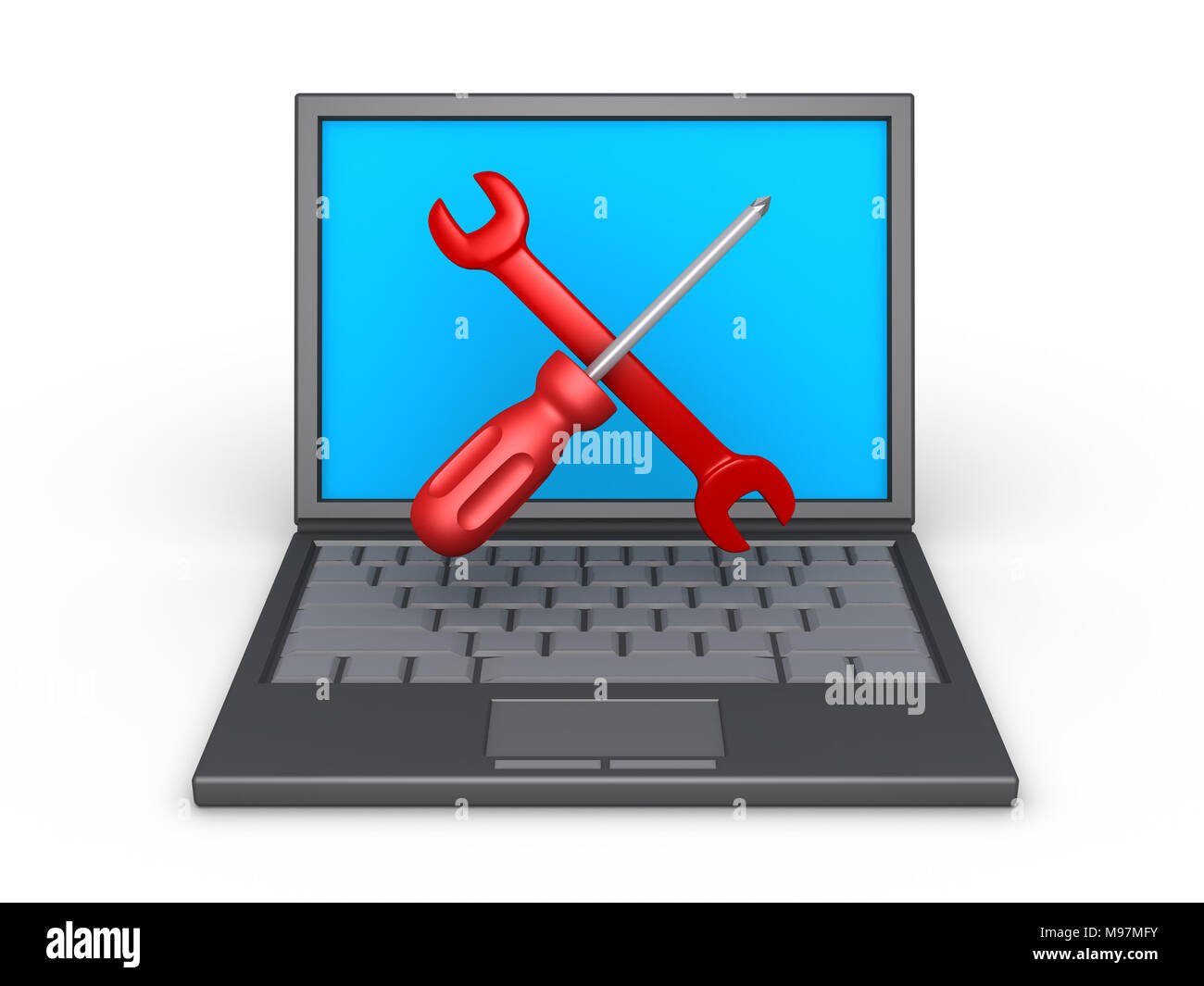 Laptop setup Cut Out Stock Images & Pictures - Alamy