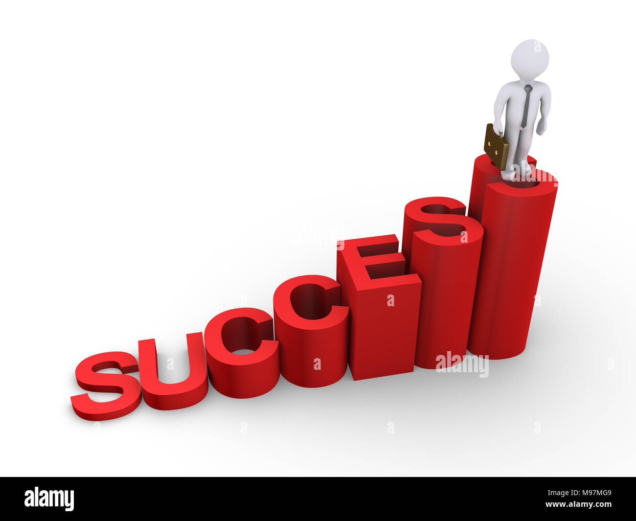 Success letters as steps and a businessman on the top Stock Photo - Alamy