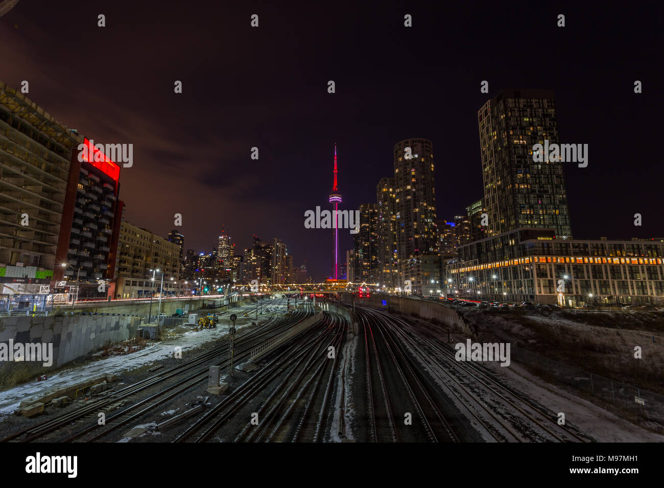 Toronto Nightscape from Bathurst Street Bridge Stock Photo - Alamy