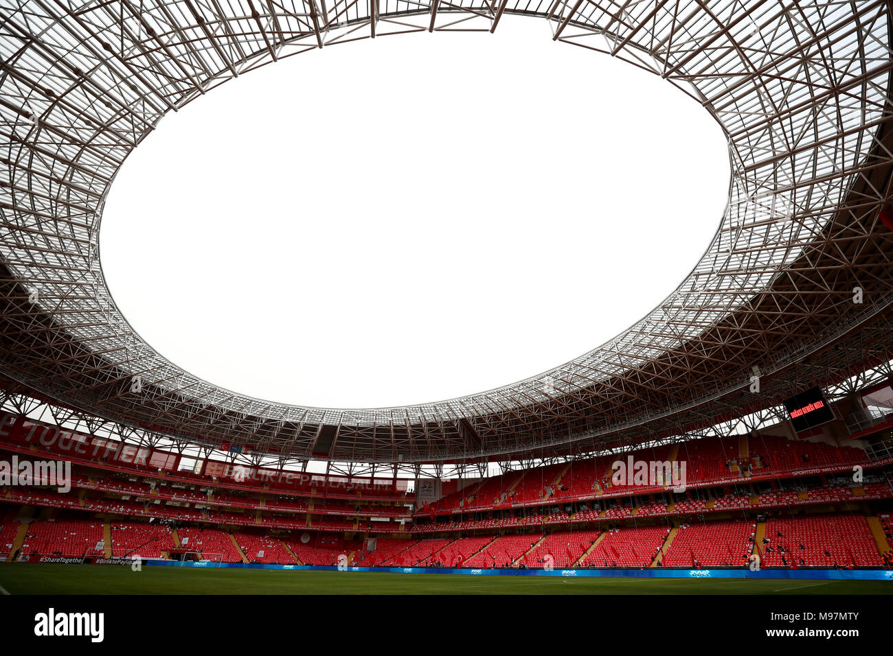 A general view before the international friendly match at the Antalya ...
