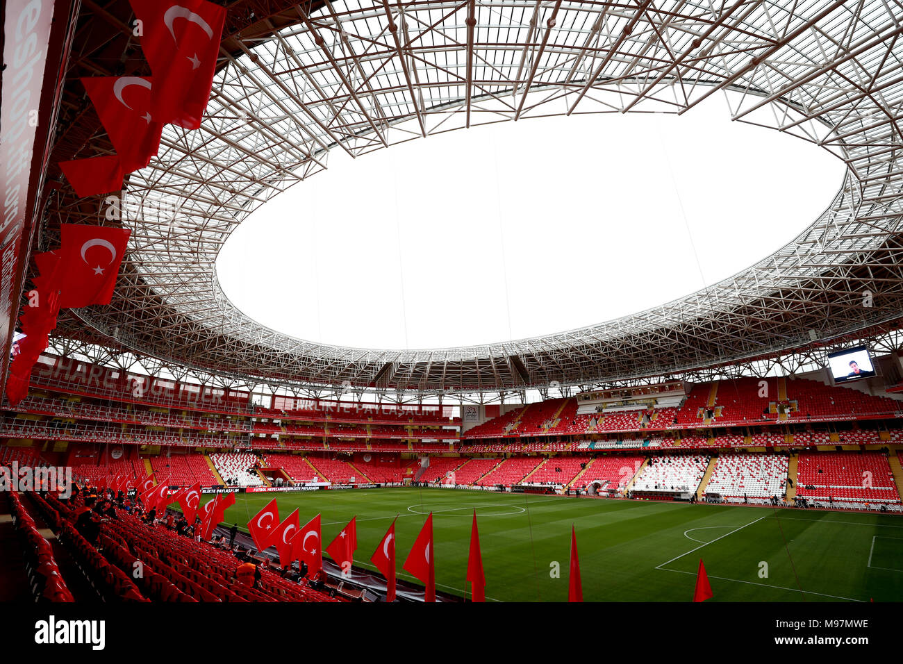 A general view before the international friendly match at the Antalya ...