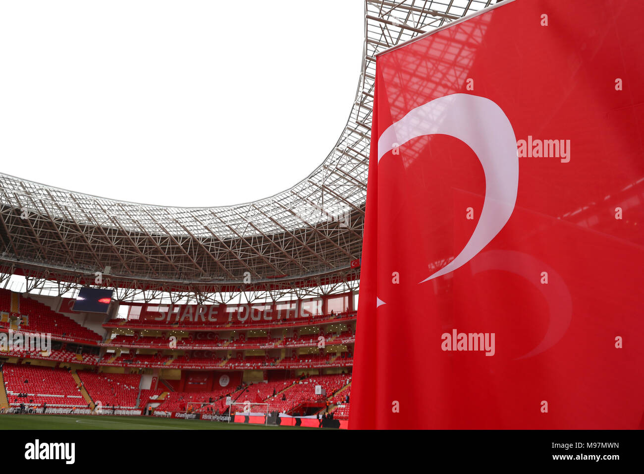 A general view before the international friendly match at the Antalya ...
