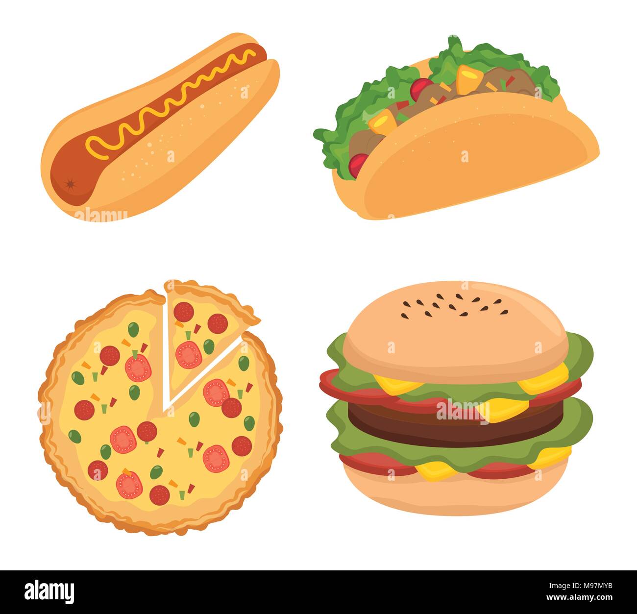 Fast and delicious food graphic design, vector illustration Stock ...