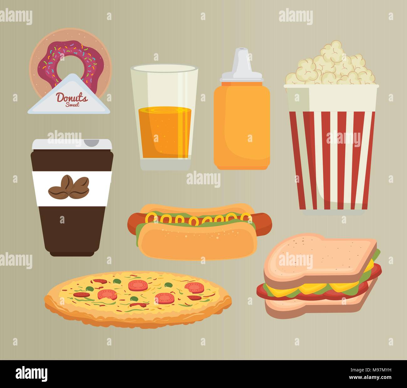 Fast and delicious food graphic design, vector illustration Stock ...