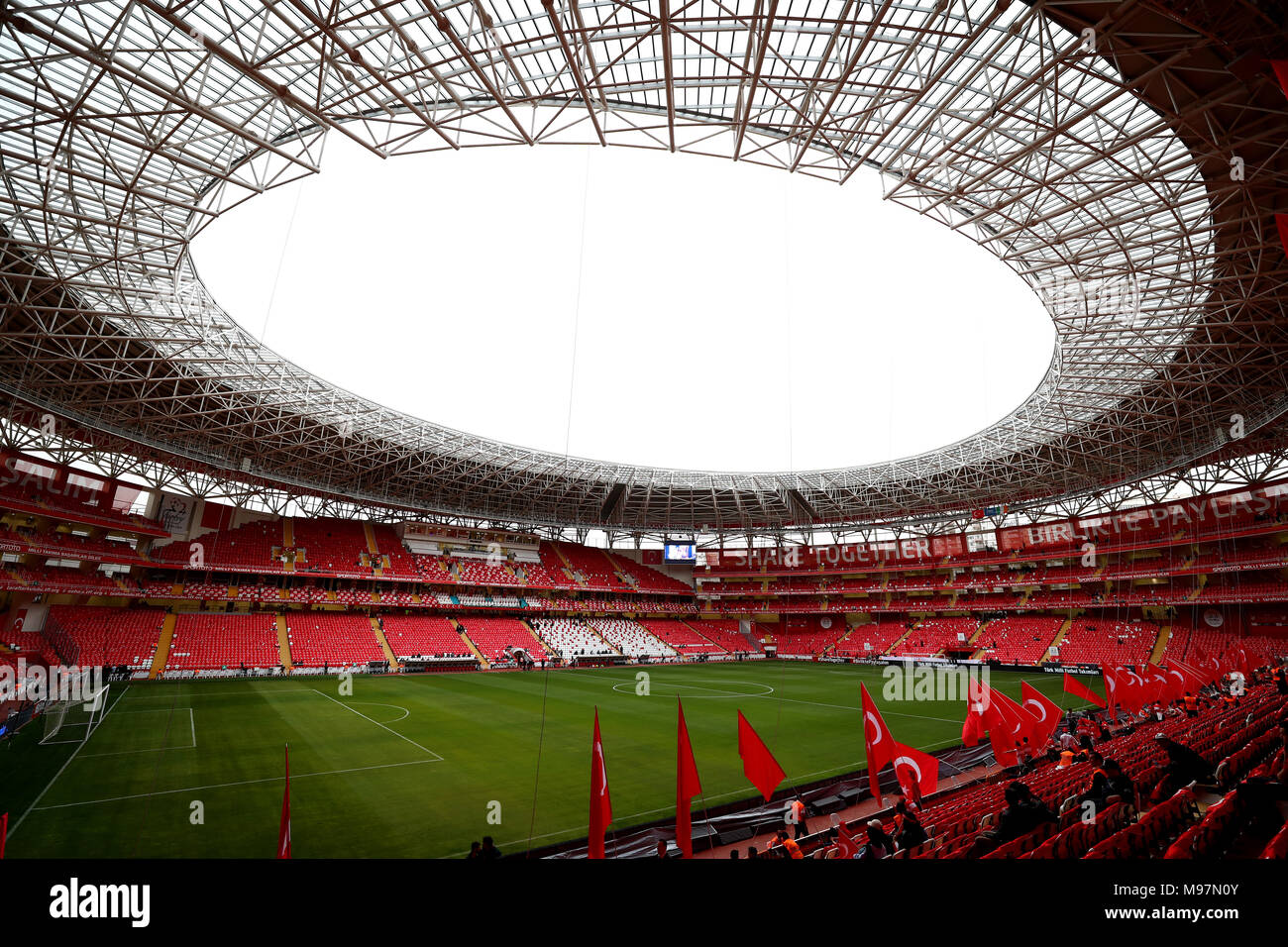 A general view before the international friendly match at the Antalya ...
