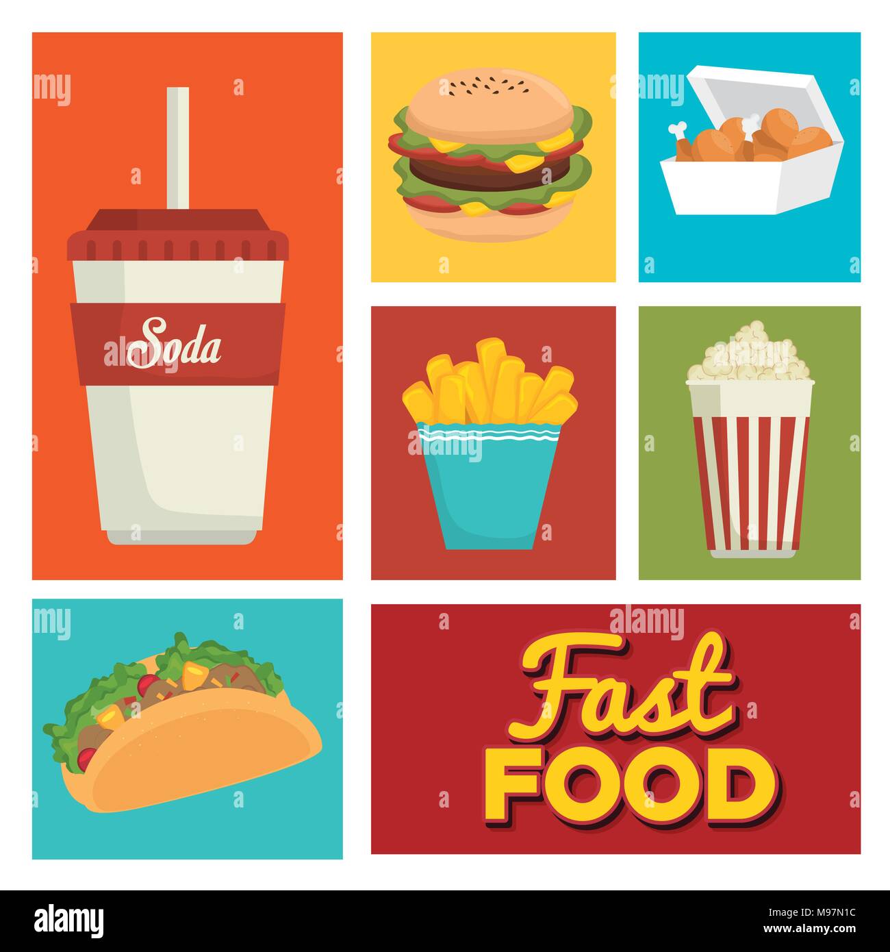 Fast and delicious food graphic design, vector illustration Stock ...
