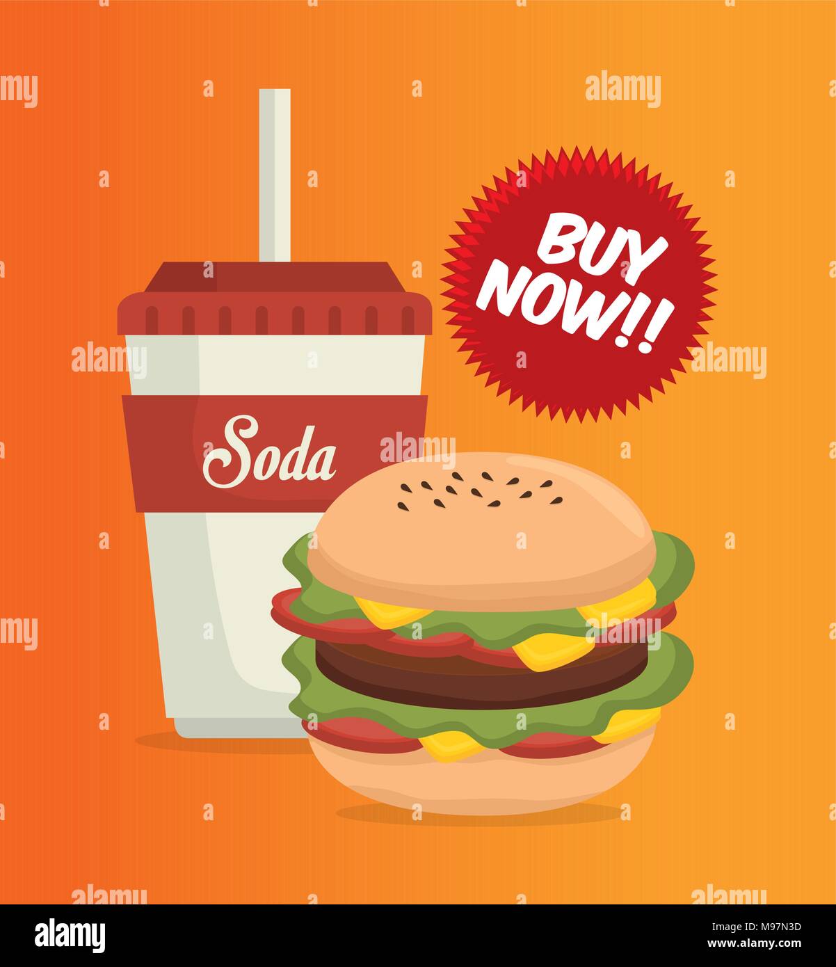 Fast and delicious food graphic design, vector illustration Stock ...