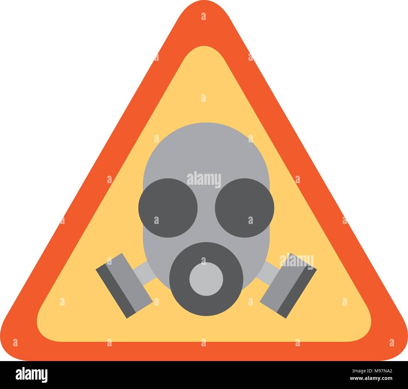 caution signal with laboratory mask isolated icon Stock Vector Image ...