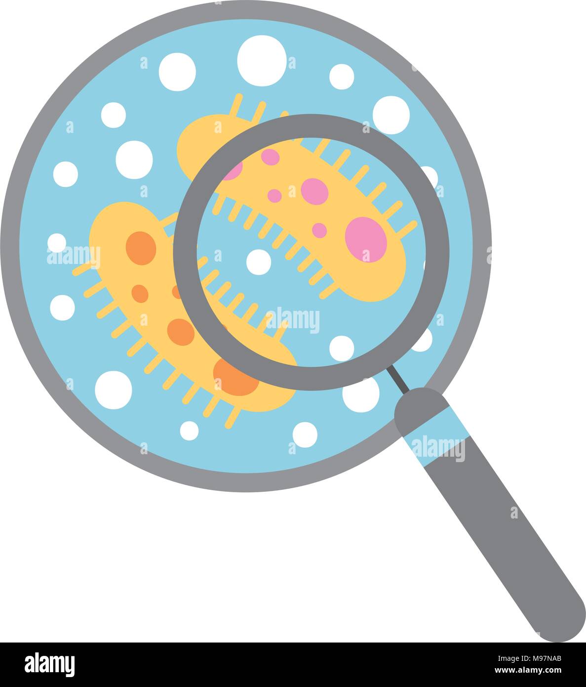 Study of bacteria with magnifying glass Stock Vector Image & Art - Alamy