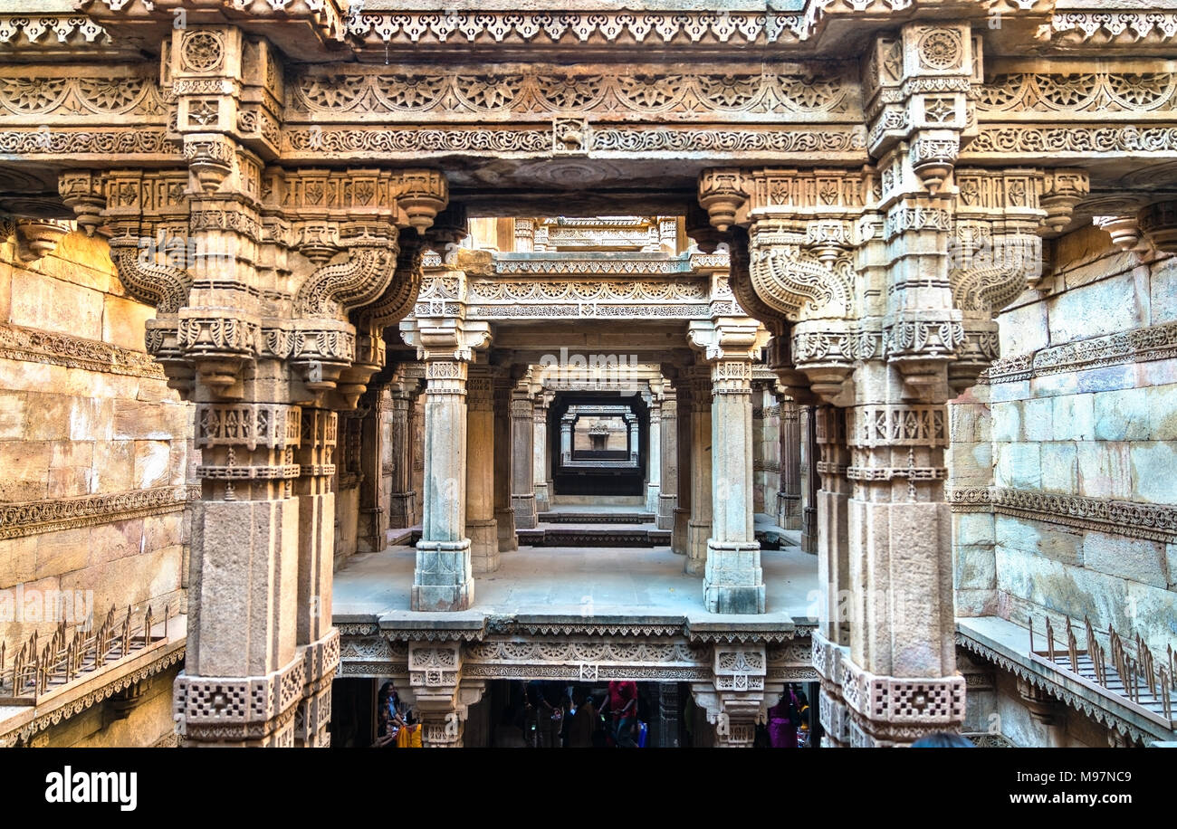 Adalaj or Rudabai Stepwell in Adalaj village near Ahmedabad - Gujarat ...