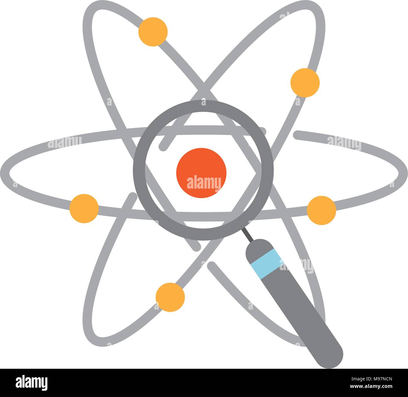 atom molecule with magnifying glass Stock Vector Image & Art - Alamy