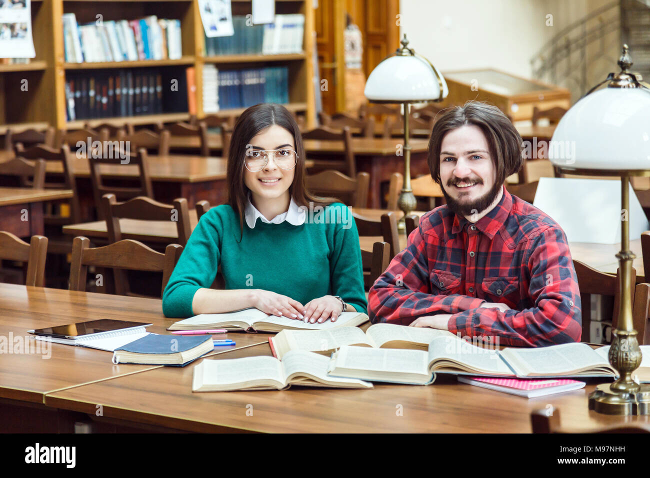 Students in the Library Stock Photo - Alamy