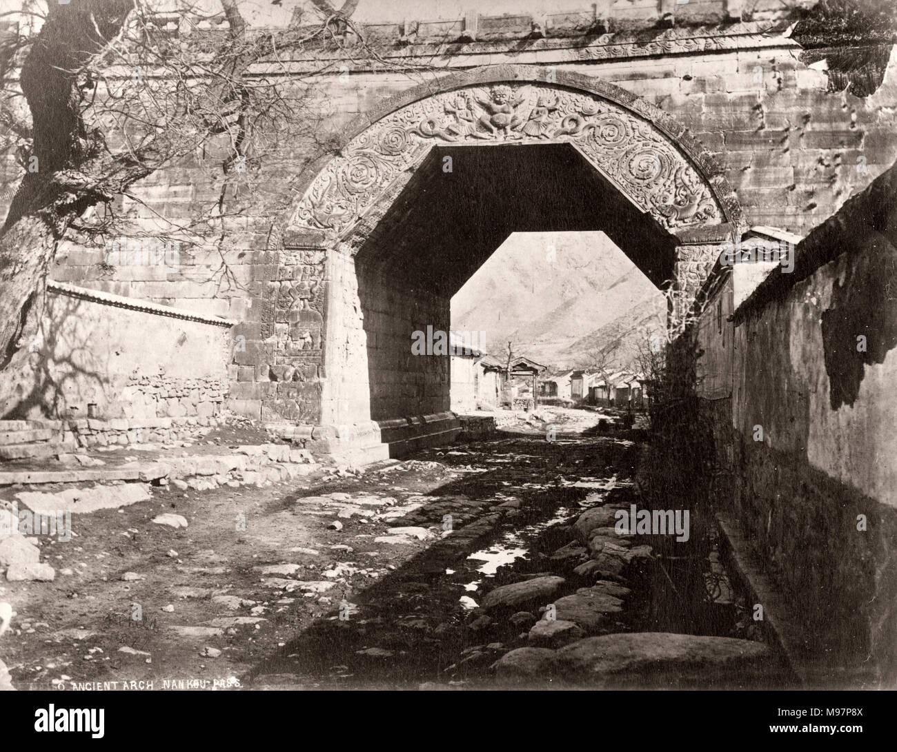 Vintage 19th century photograph China c.1880s - ancient arch Nankou ...