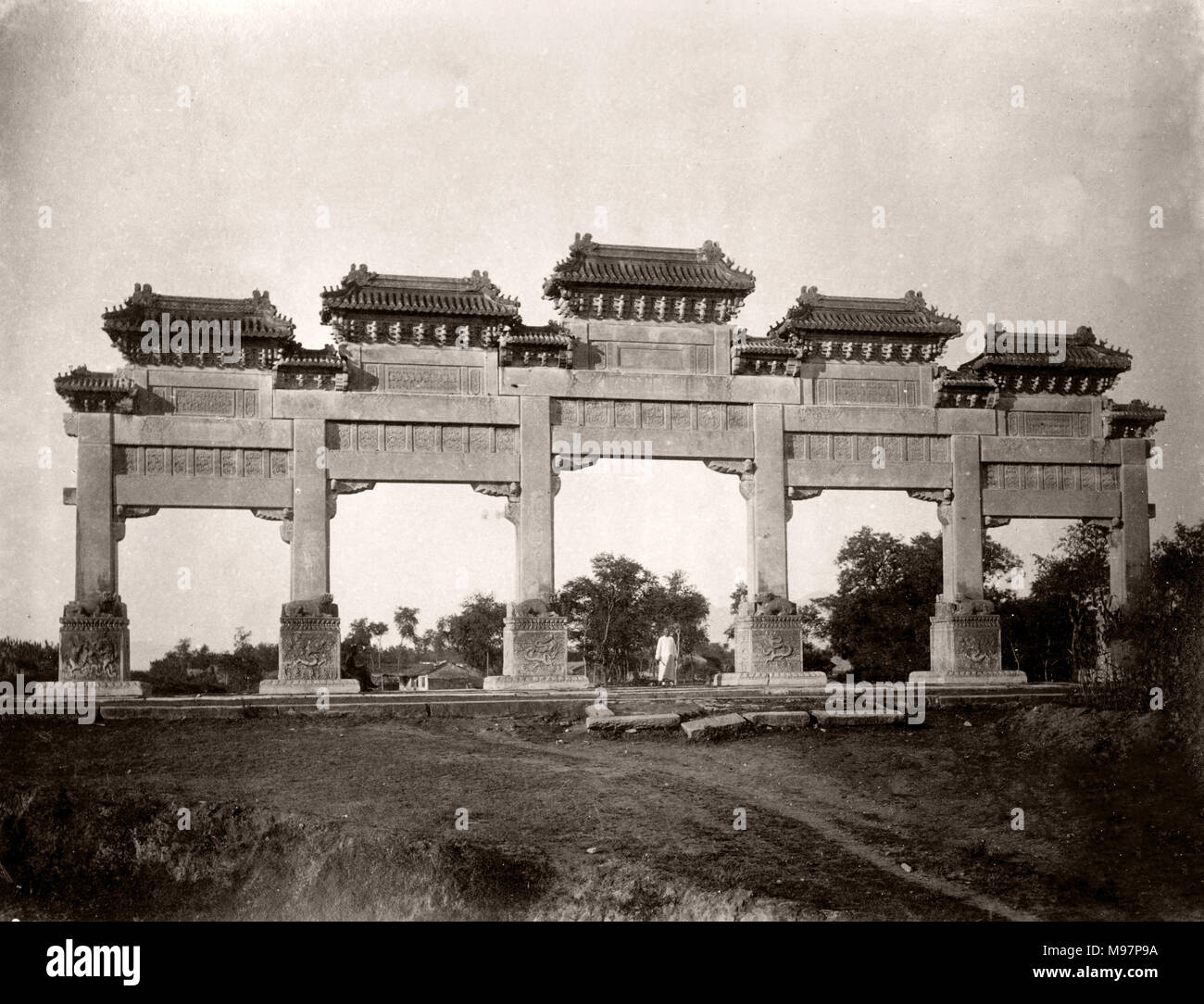 Vintage 19th century photograph China c.1880s - paifang or pailou at ...