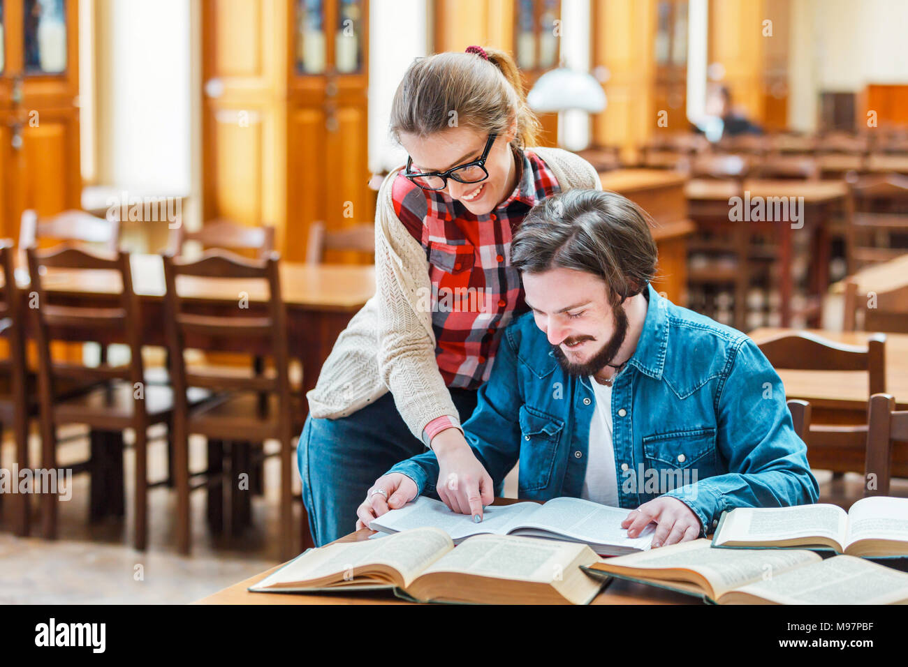 Student studying library table education hi-res stock photography and ...