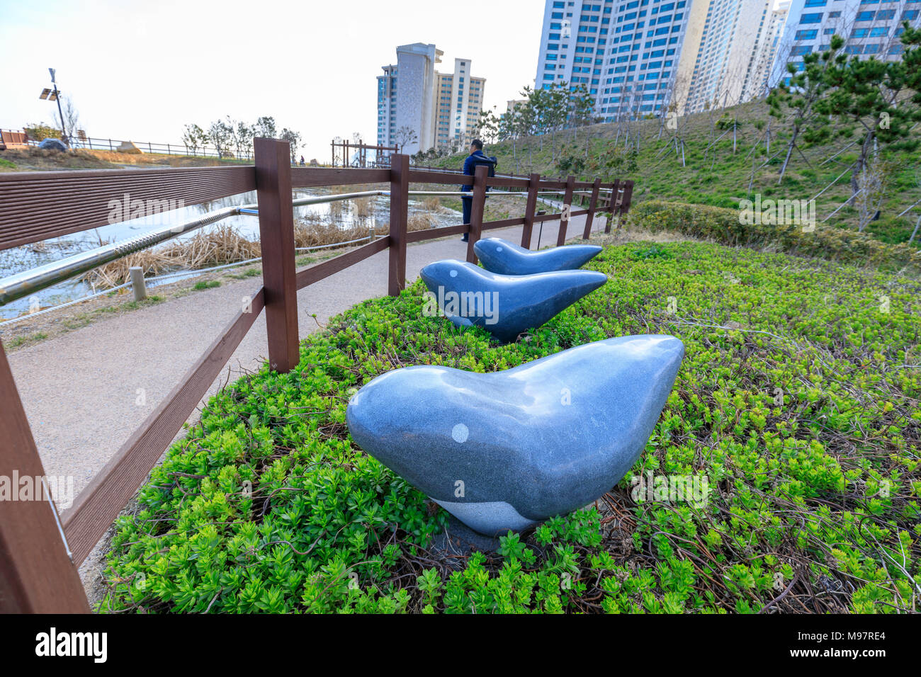 Busan, South Korea - March 14, 2018 : Scenery of Sunrise park near ...