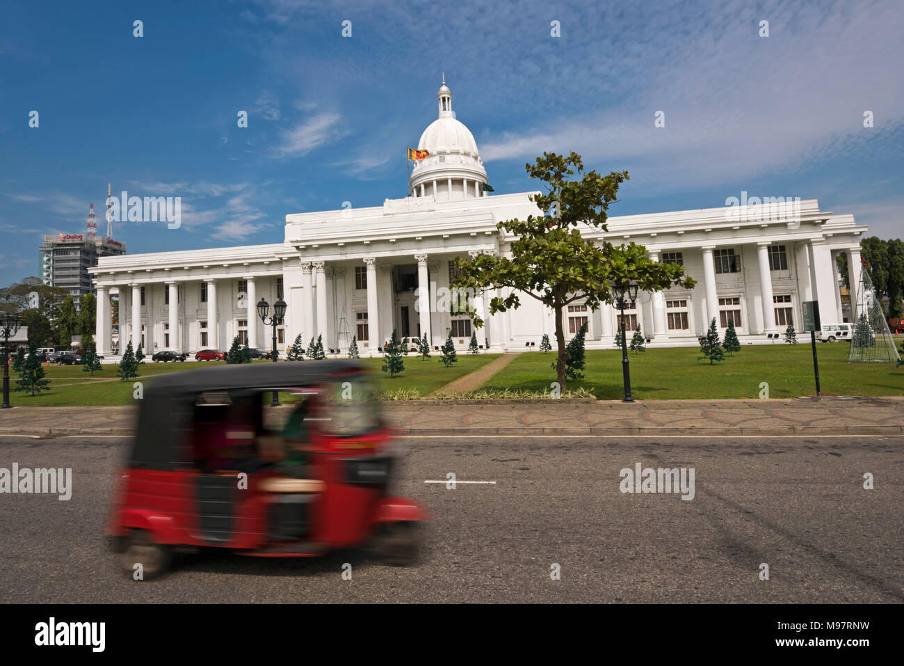 Horizontal view of the Colombo Town Hall nicknamed the White House ...